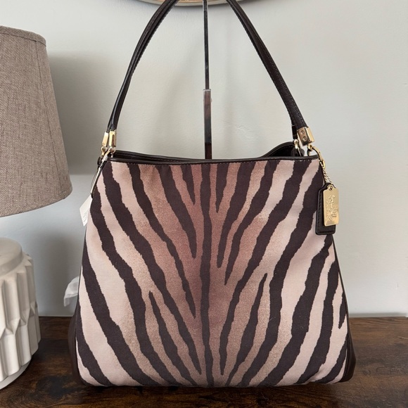 Coach | Bags | Coach Madison Phoebe Exotic Zebra Pebbled Leather ...